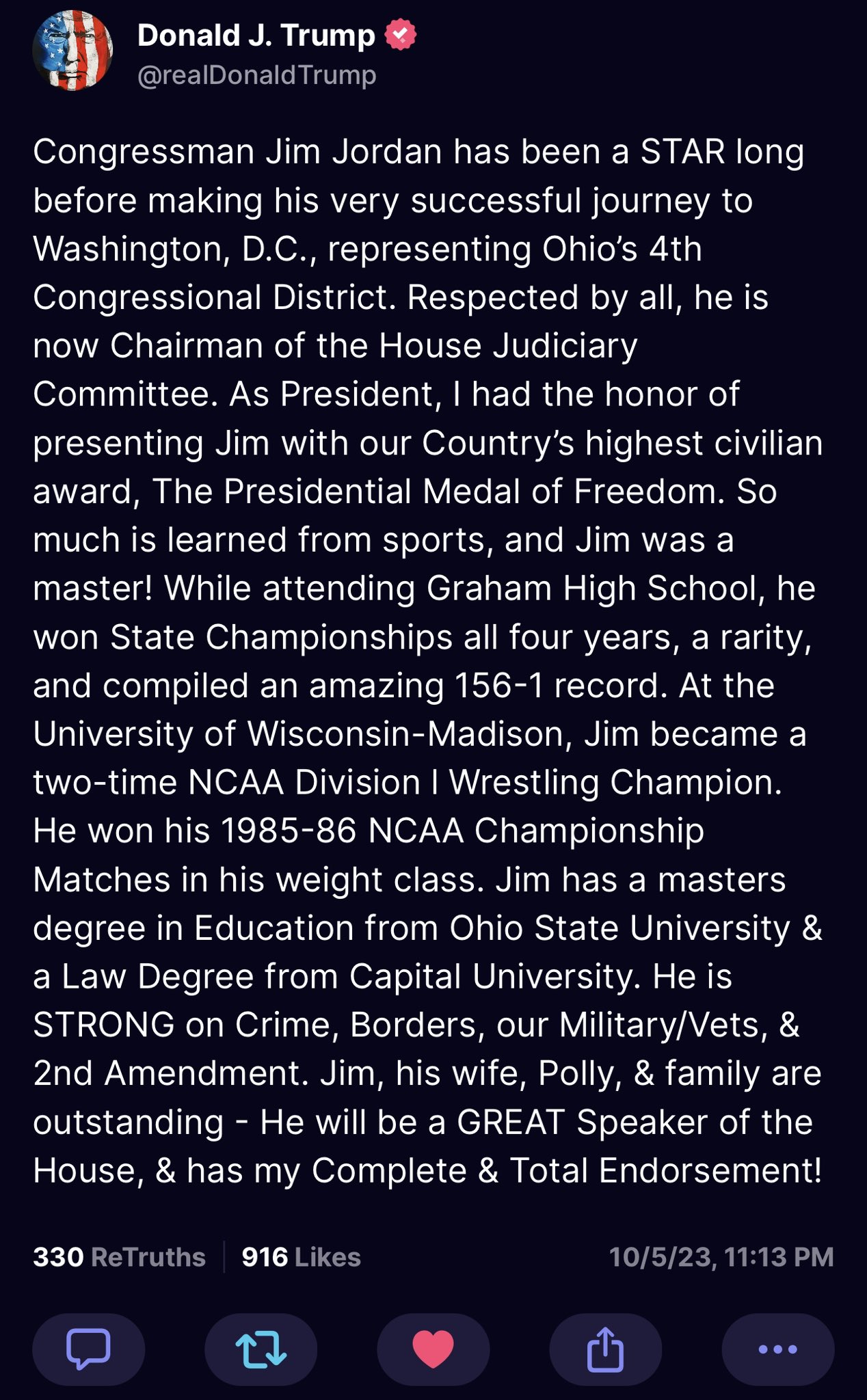 Donald Trump Gives His Endorsement For House Speaker * 100PercentFedUp.com * by Danielle