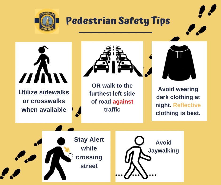 Pedestrian Safety Tips Poster: Community Helper Pedestrian Safety