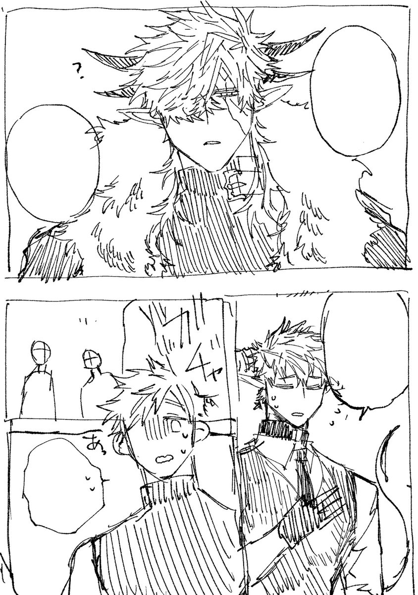 「原稿落ち着いたので、また近々アップ予定の小話の下描き」samesukeの漫画