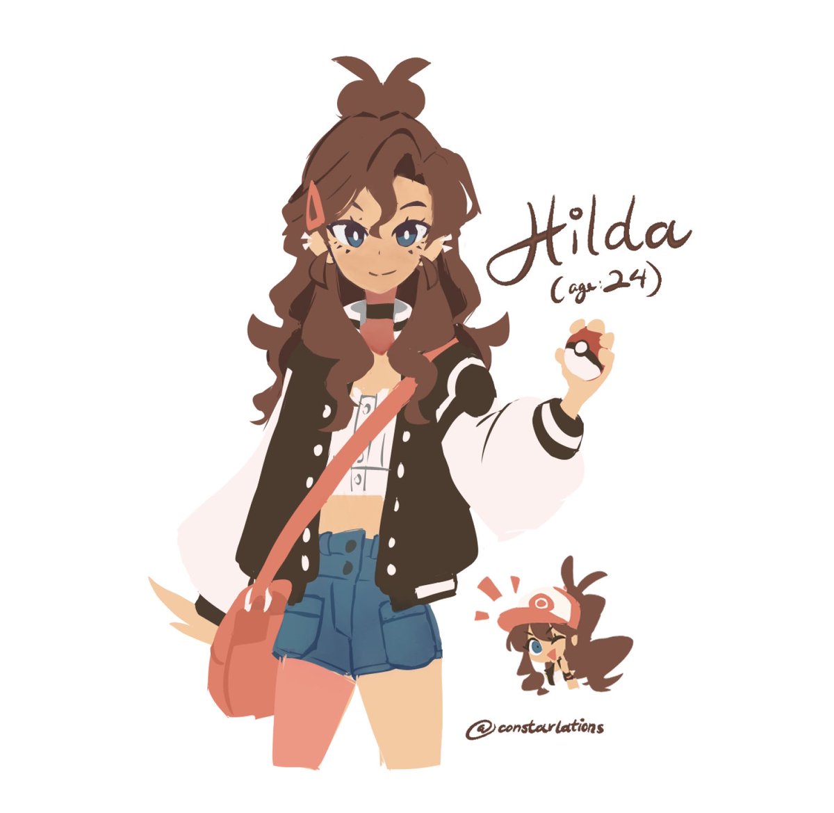 トウコ(ポケモン) 「Timeskip Hilda lasso doodle 」|alondra 🍓のイラスト