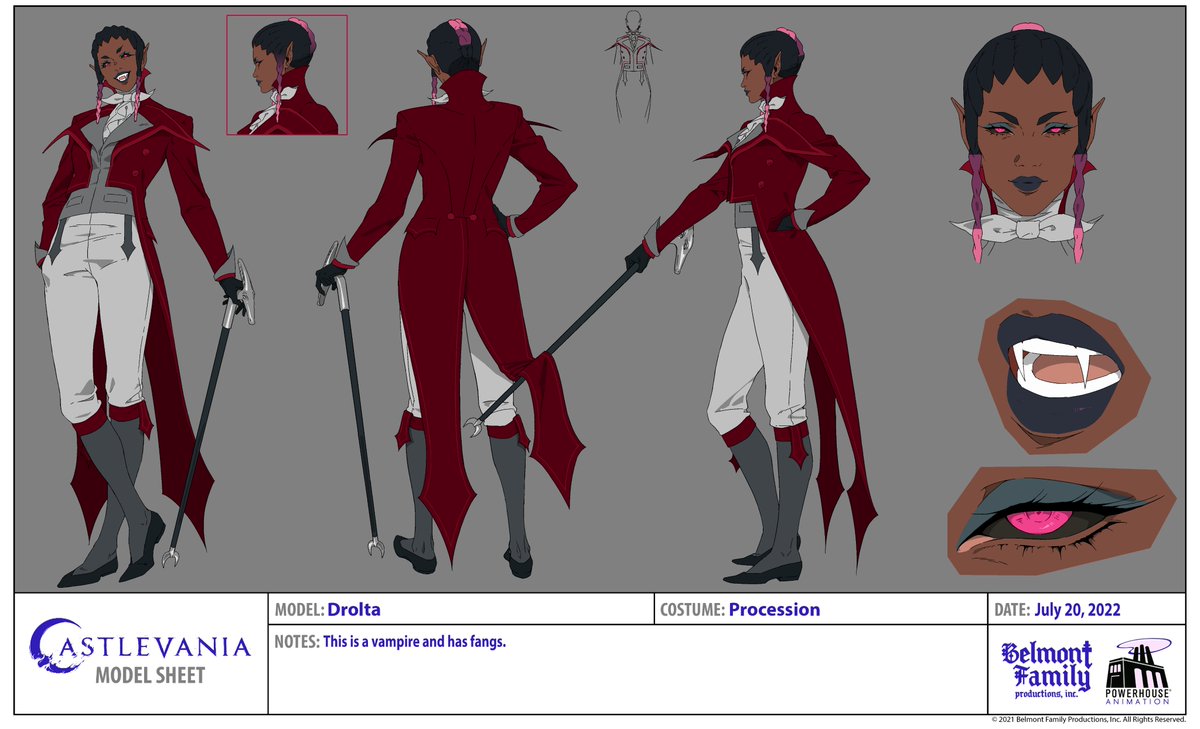 「Maria's design model sheets for #powerhouseanim #Castlevania」KT🌕の漫画