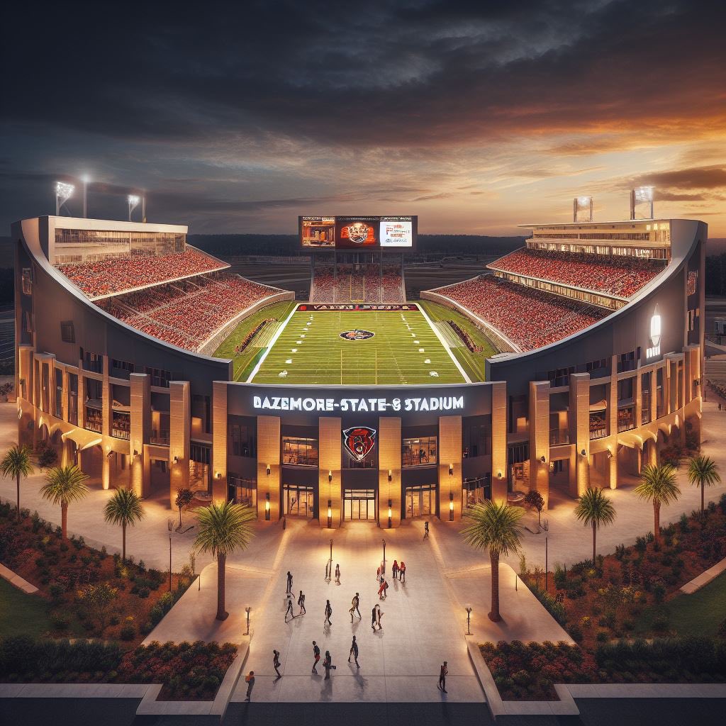 College Football Stadiums At Night