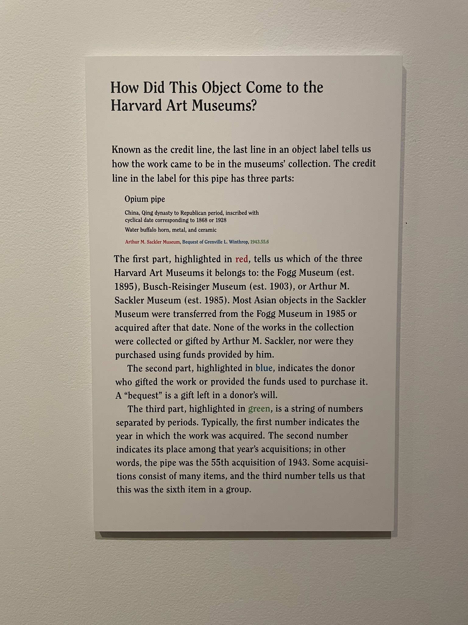 Museum Placard Format