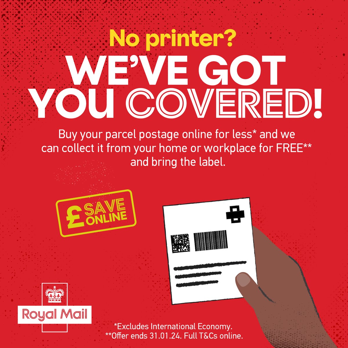 Royal Mail Online Postage No Printer