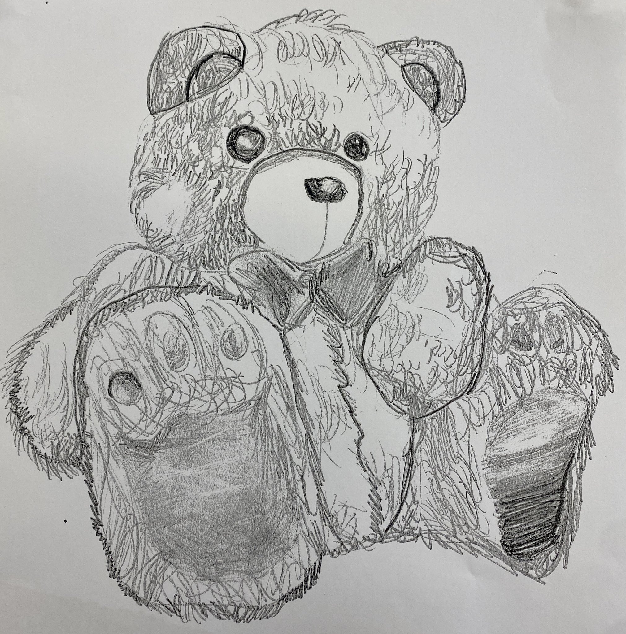 Ripped Teddy Bear Drawing Cartoon Polar Bear Teddy With Torn Arm