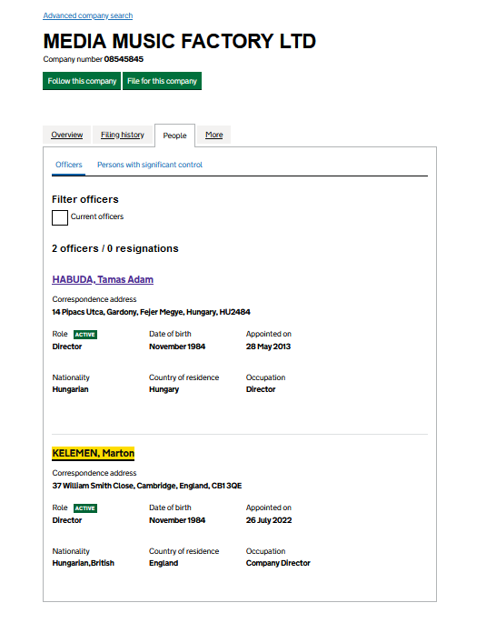 Raz Gaster Beyond Artist Management Ltd. Main shareholder: Balazs ...