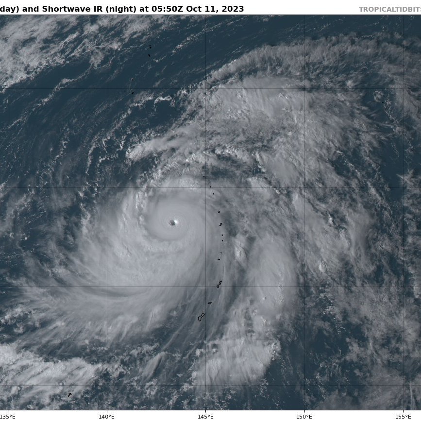 Typhoon Tip Super Typhoon Mawar Now Approaching Guam Force Thirteen