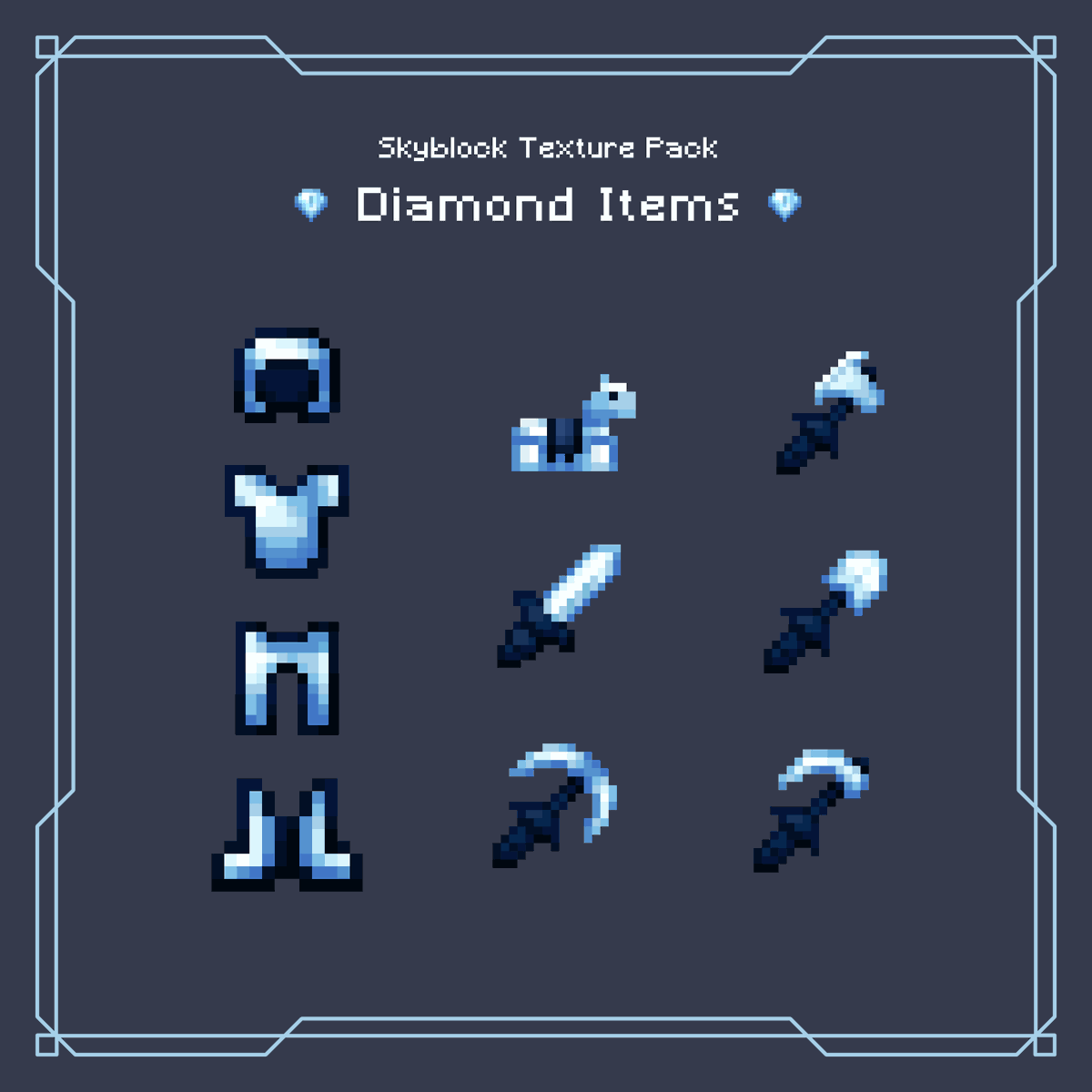 Diamond Armor Pixel Art