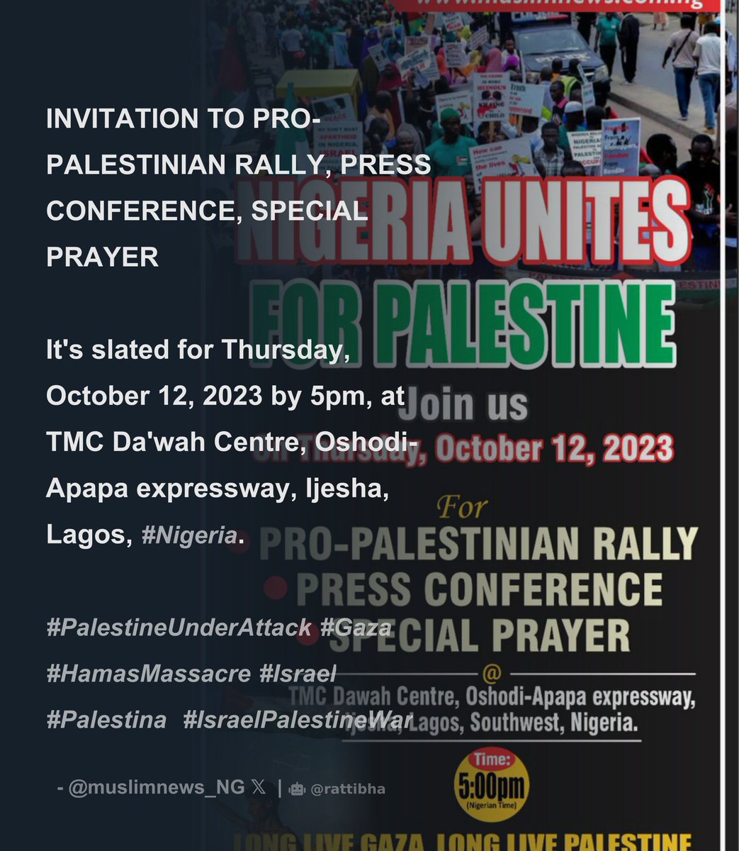 #Nigeria4Palastine Happening today In-sha-Allah - Thread from Abdul ...