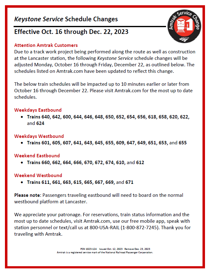 Amtrak Statement: Federal Railroad Administration Corridor ...