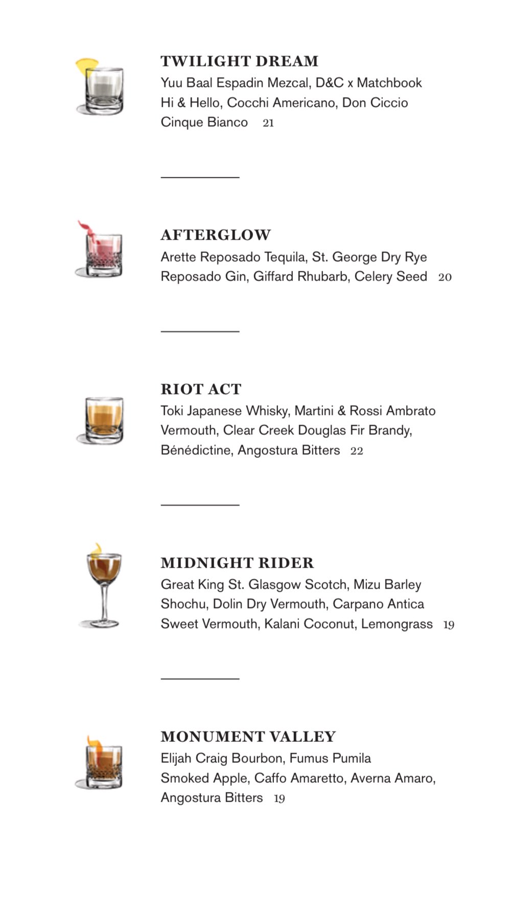 Twilight 7 Restaurant Menu