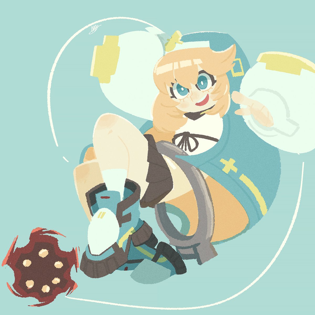 bridget (guilty gear) otoko no ko 1boy yo-yo male focus skirt blonde ...