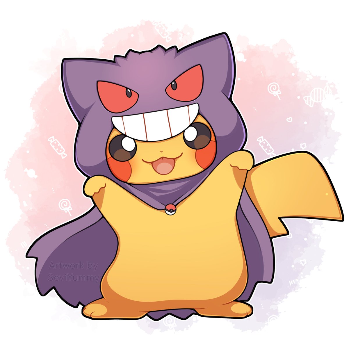 ゲンガー 「Do I look spooky now? 」|Sevi 🌸🌿のイラスト