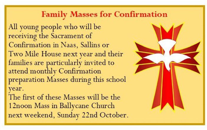 First Holy Communion & Confirmation Update – Naas, Sallins & Two Mile ...