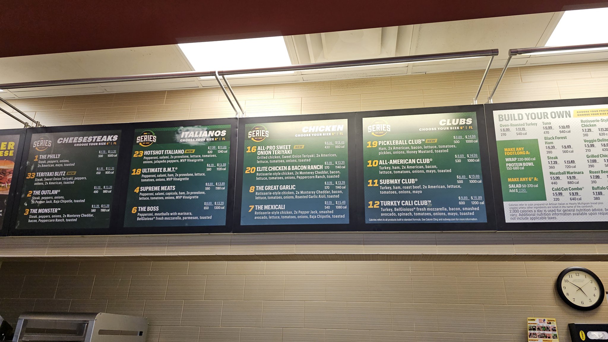 Subway Menu Board