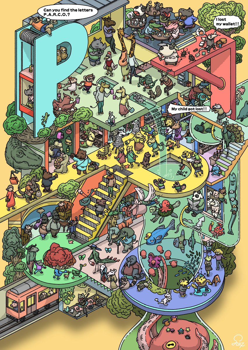 とにかくワチャーッと集合してる絵を晒す見た人もやる よかったら拡大して見てみ」|gozz/ごず🏝のイラスト