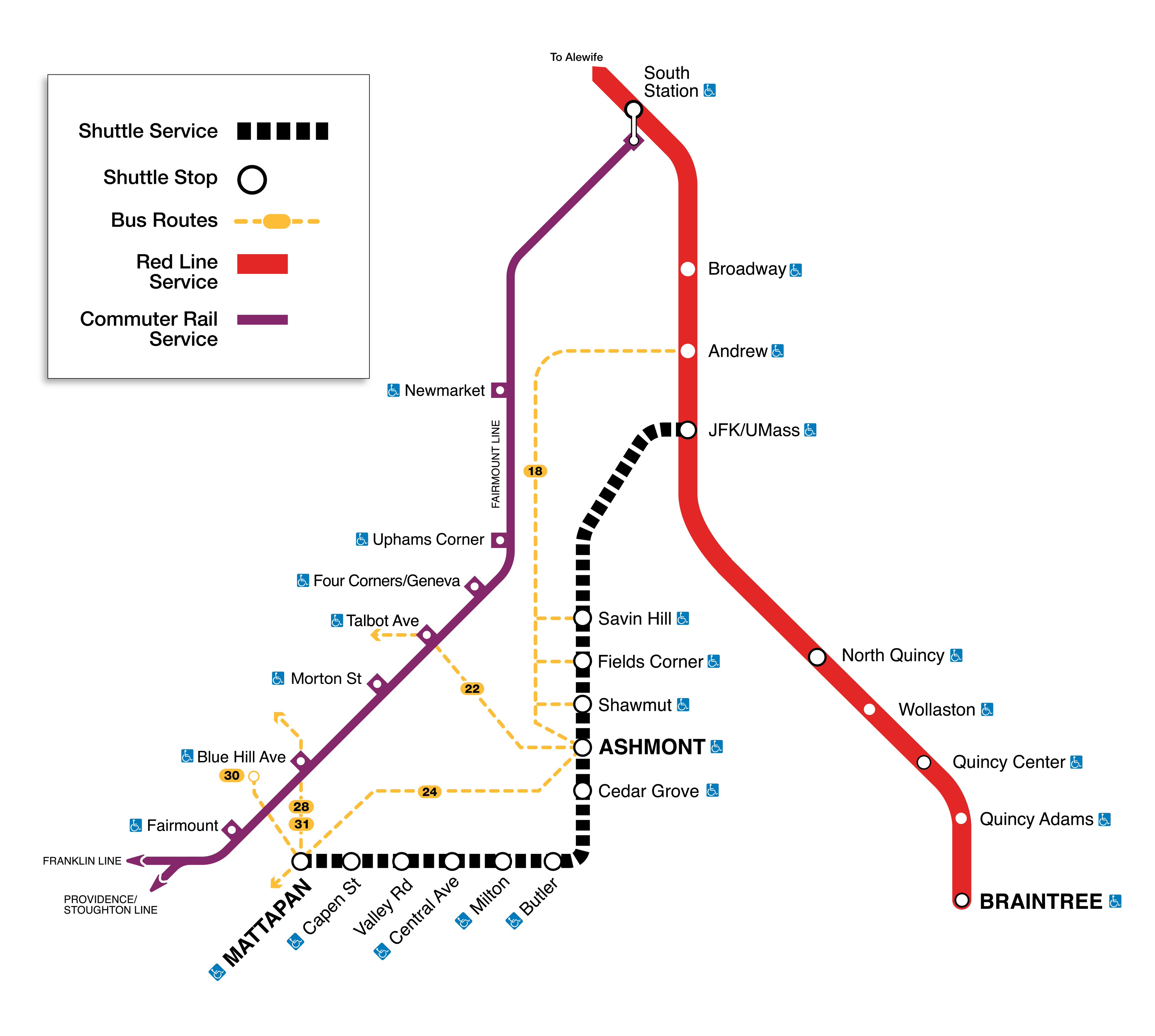 T Red Line Map