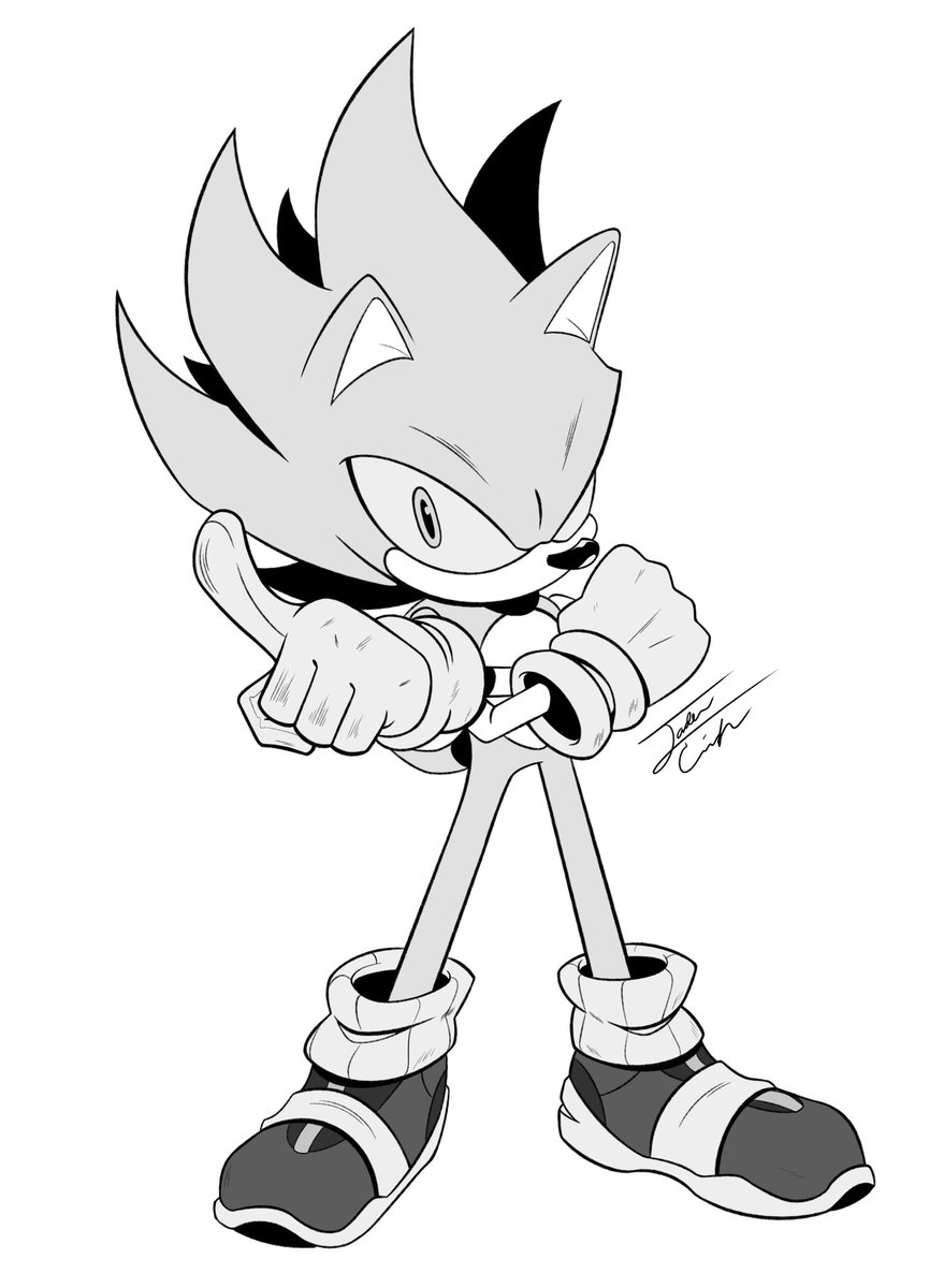 Super Sonic Vs Super Shadow Coloring Pages
