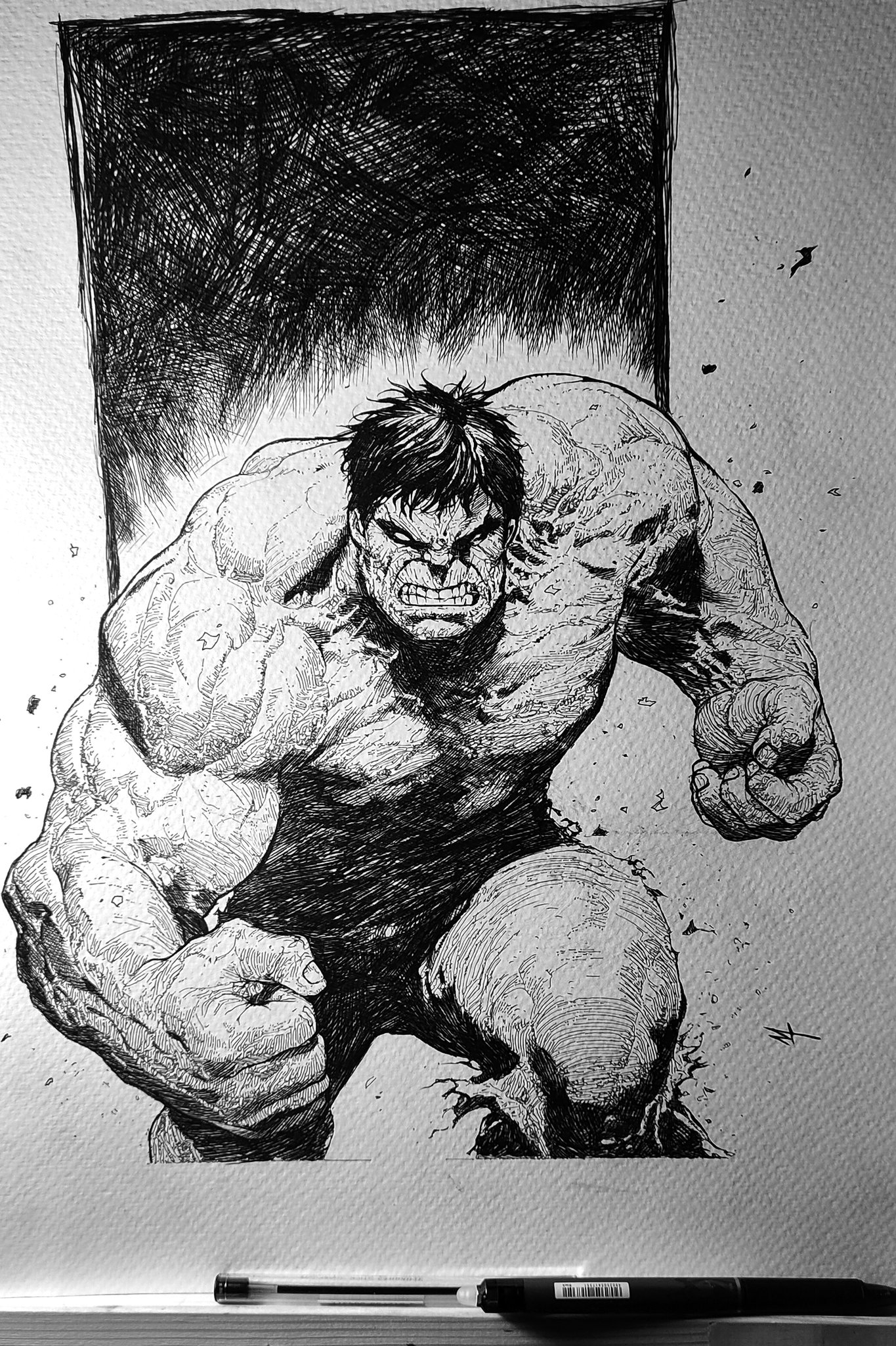 Incredible Hulk Black And White