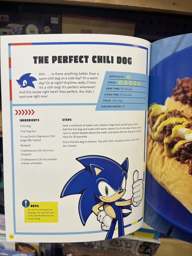 And finally, an official Sonic Cookbook was released this year, which ...