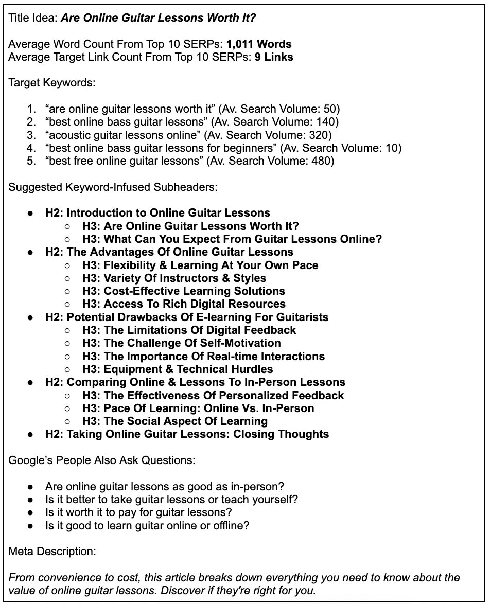 ️ SEO Blog Outline Example Here's an example of how I would approach ...