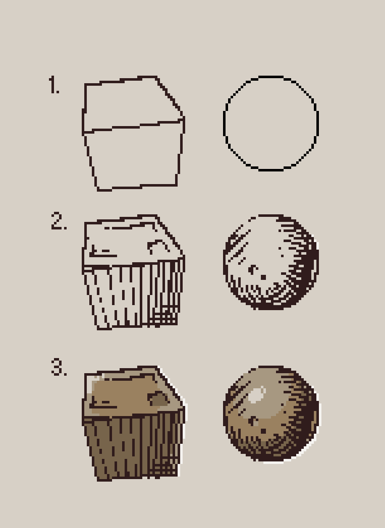 「1 bit pixelart + shading applied at the end It's a good aes」Franek ...