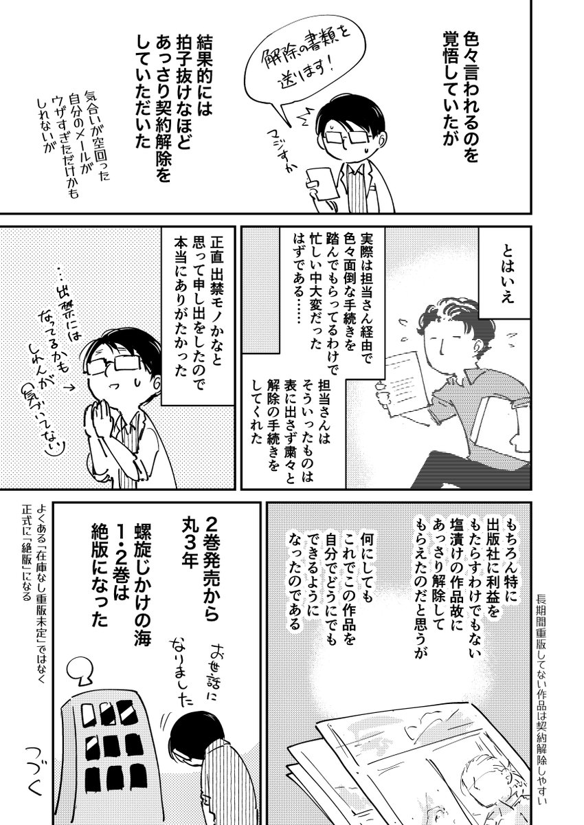 「外科医、出版契約を解除するの件12 やさぐれた外科医がsf漫画1000p描く その11」永田礼路🧬216コミティア151@き01a📚217ビッグコミック増刊連載開始の漫画