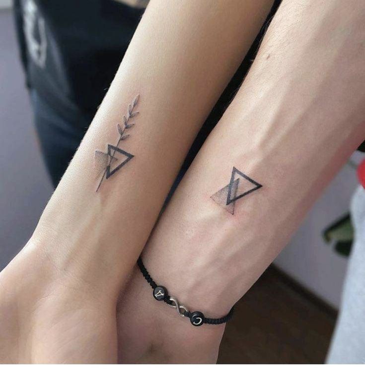 Geometric Matching Tattoos Lines N Shades Tattoo... Lines N Shades