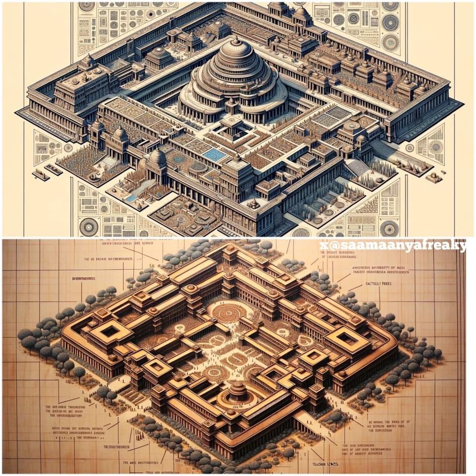 An AI rendition of Nalanda University (artist unknown). While it is a ...