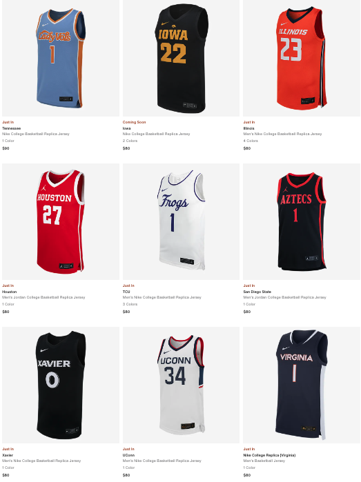 New Nike Ncaa Uniforms Basketball