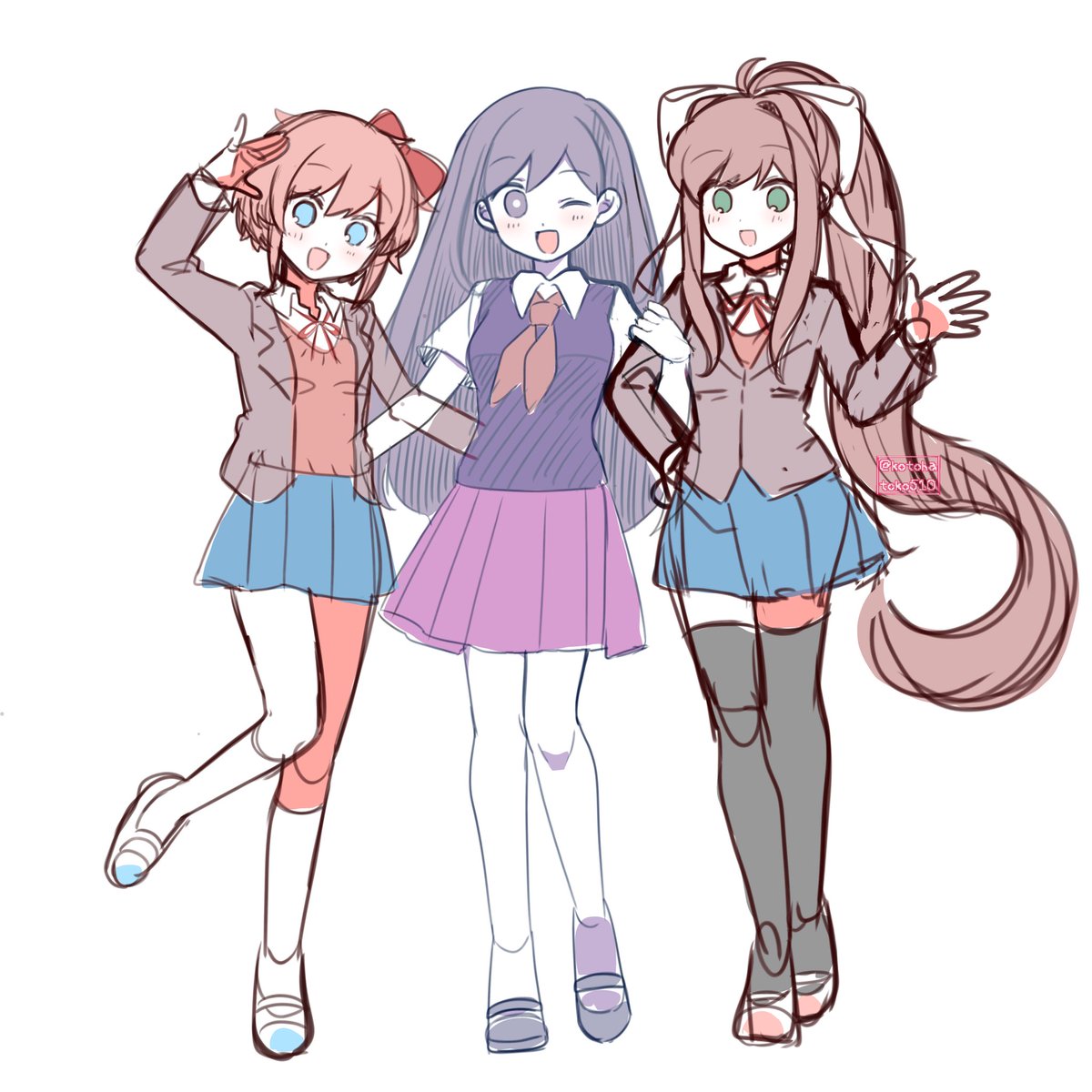 モニカ(DDLC)のタグが付いたイラスト。