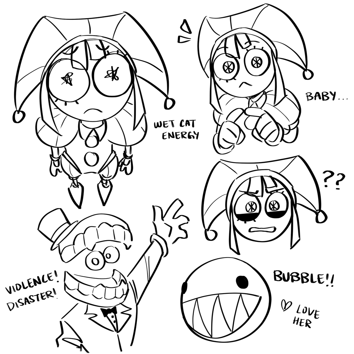 「some silly doodles #tadc #tadcfanart #TheAmazingDigitalCirc」CAIN🌊の漫画