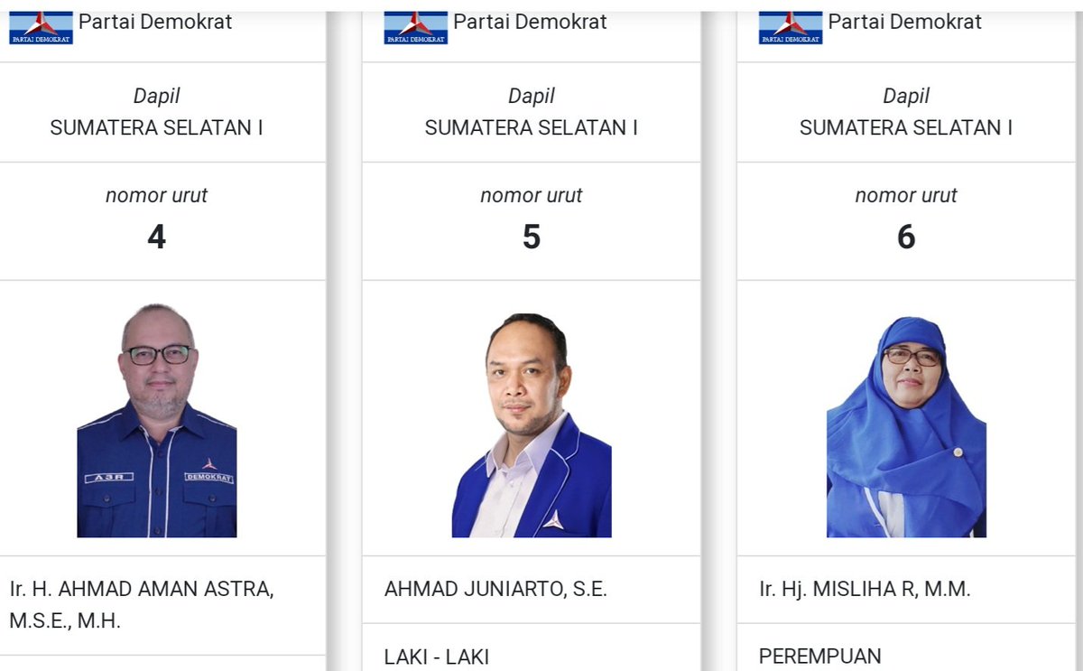 Mending posting caleg DPR RI @PDemokrat aja ah. Kita mulai dari ...