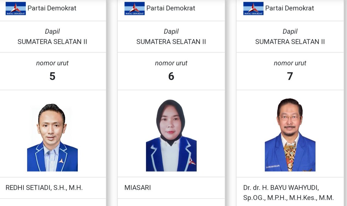 Mending posting caleg DPR RI @PDemokrat aja ah. Kita mulai dari Sumatera dulu. Utas - Thread ...