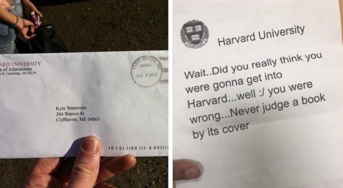 Harvard Acceptance Letter Envelope