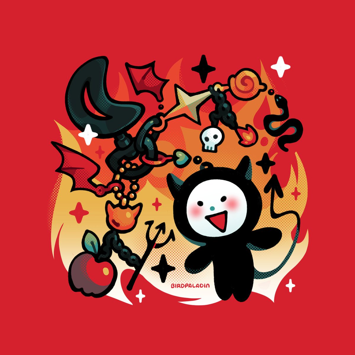 「angel + devil clutter keychains :-)」|samithy @ selling leftover merchのイラスト