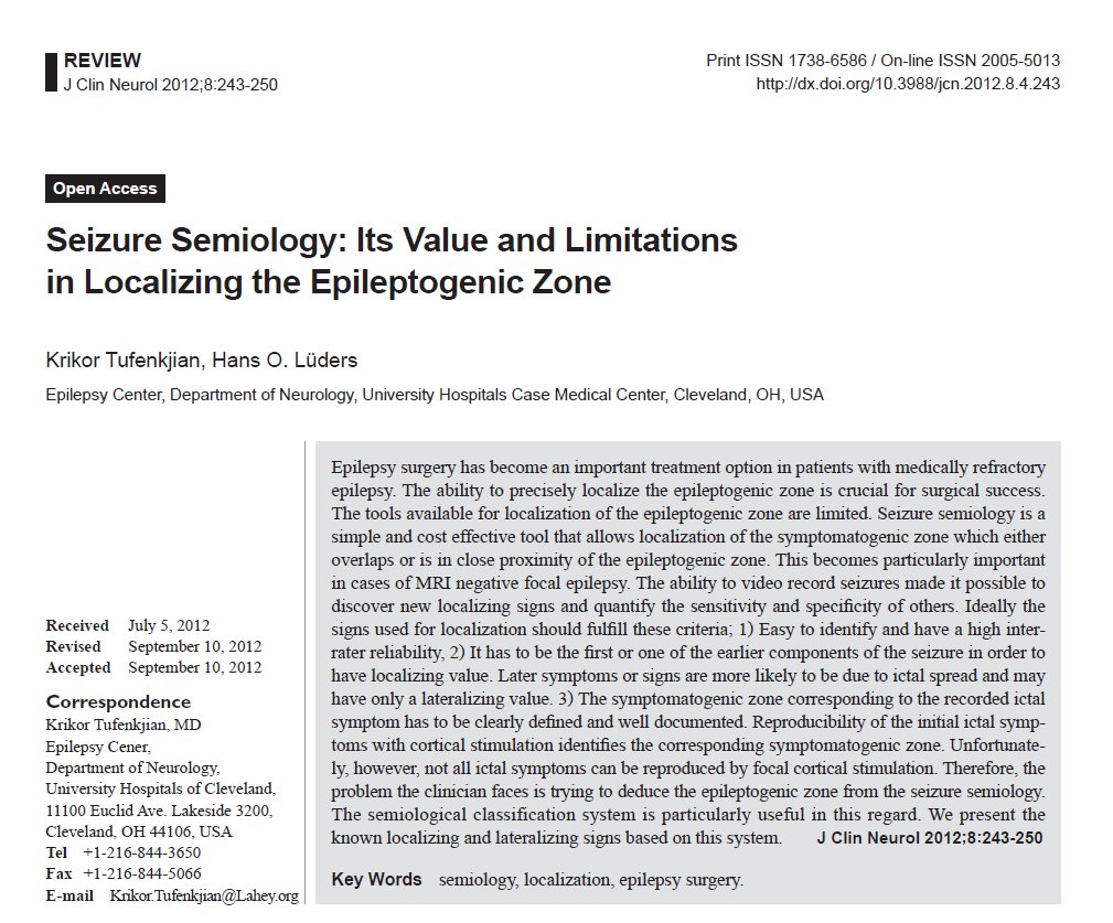 SEIZURE SEMIOLOGY TWEETORIAL 🧵1/ What is a complex motor seizure? A ...