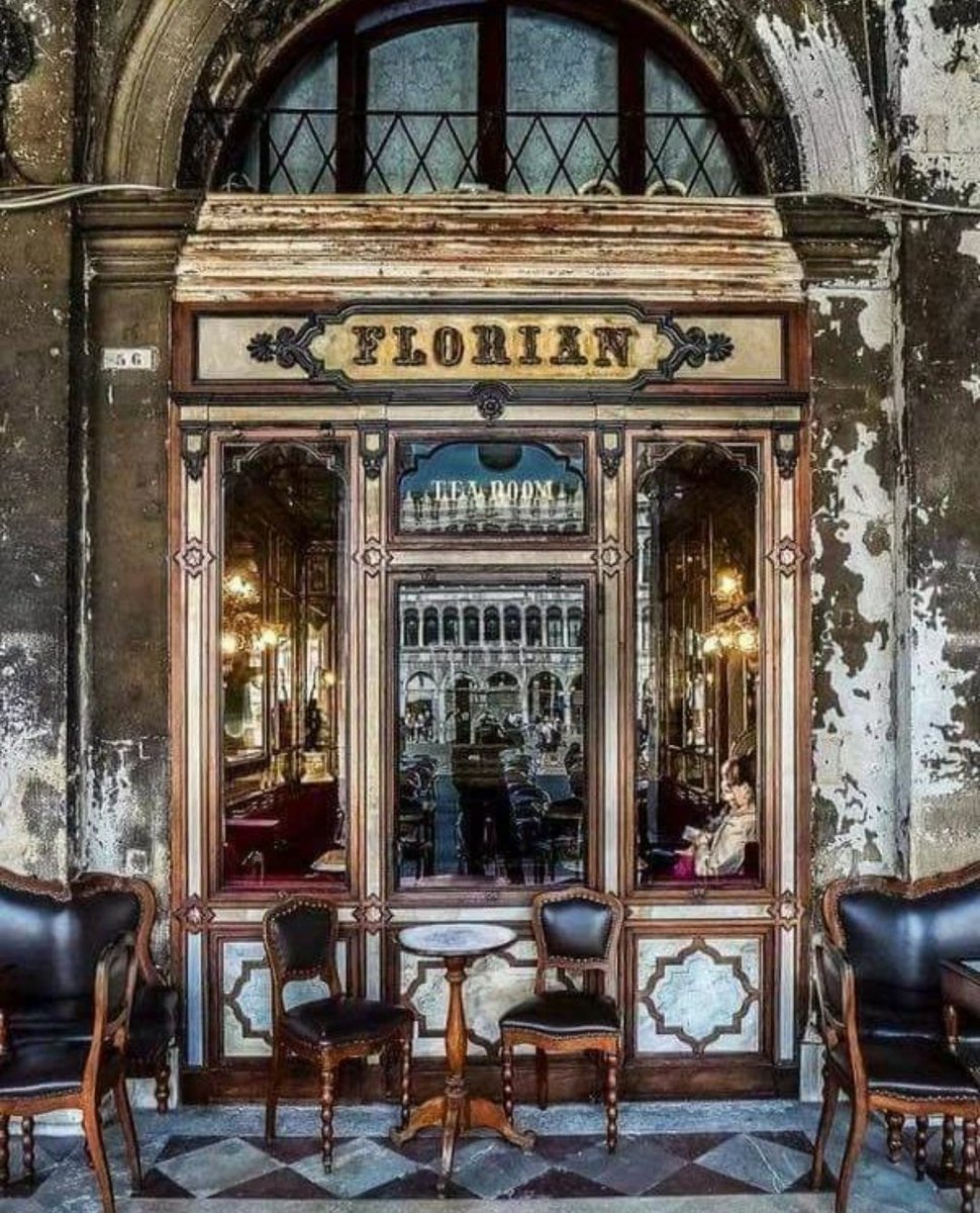 Caffè Florian, a famous Venetian bar nestled among the arcades of the ...