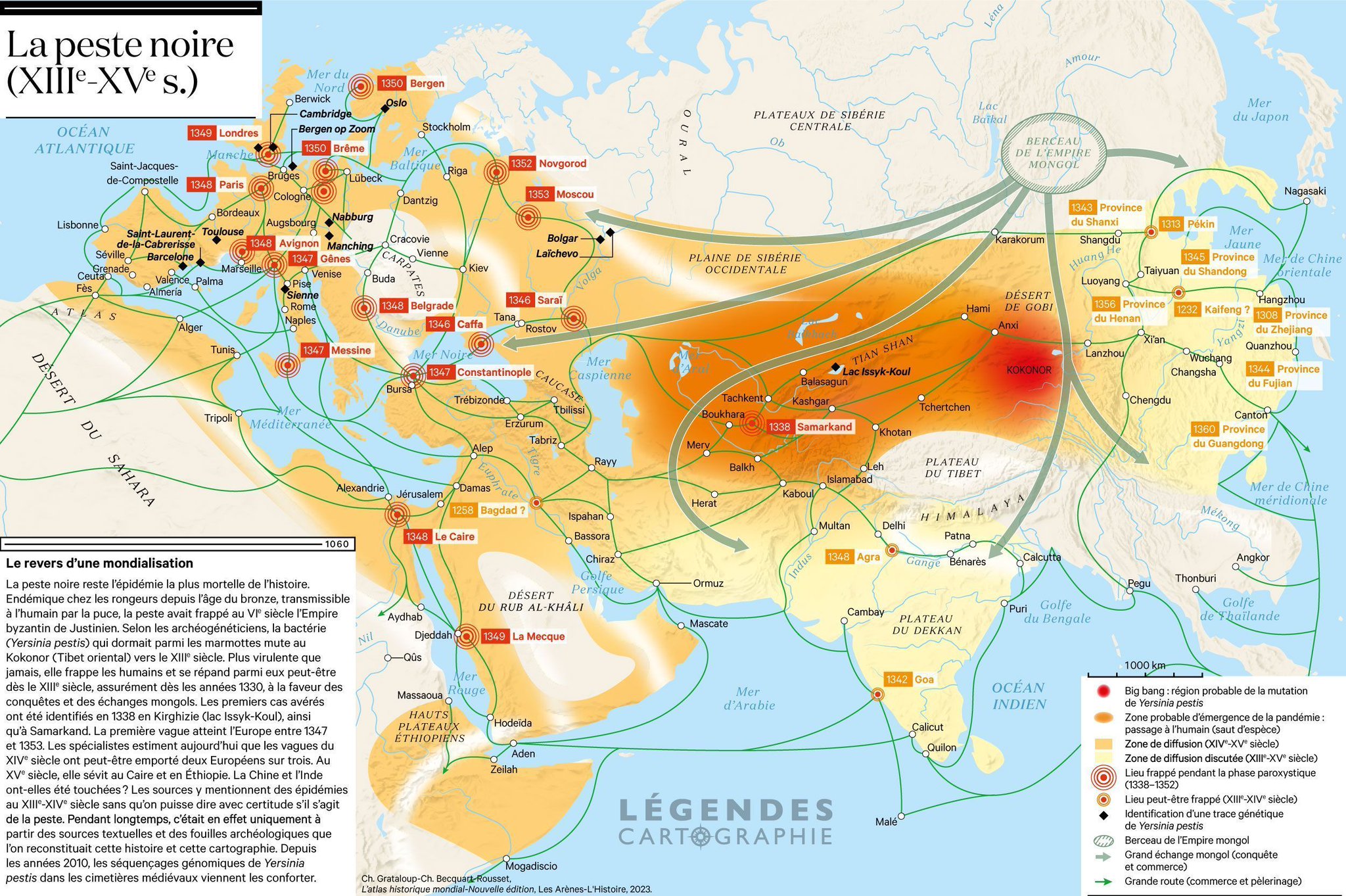Carte De Propagation De La Peste Noire Regard De Géographe Sur La