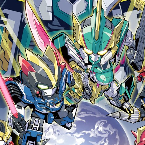 robot no humans mecha chibi weapon green eyes clenched hand ...