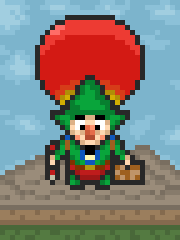 8 Bit Link Holding Triforce