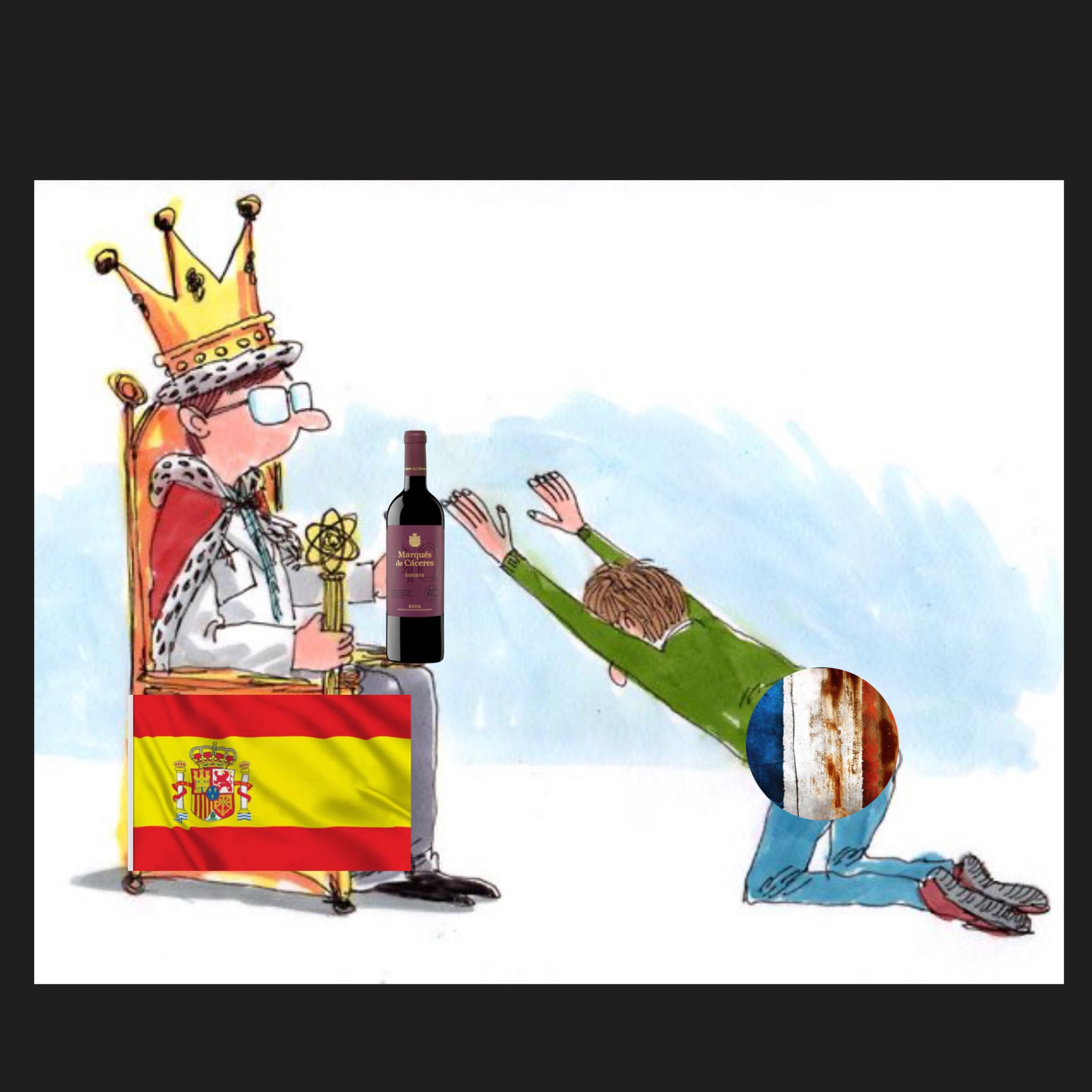 Cartoon People Bowing To King