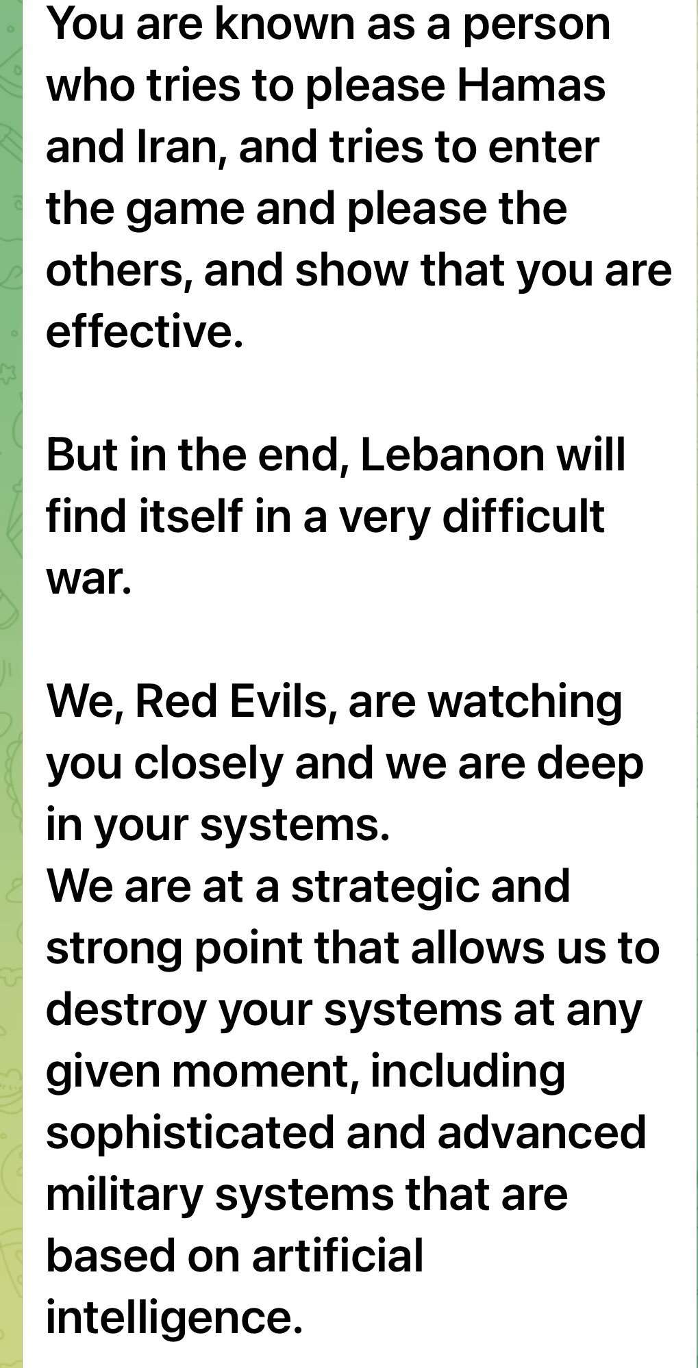 Red Evil Hacker Group Targets Lebanon, Warns Of Cyberattack