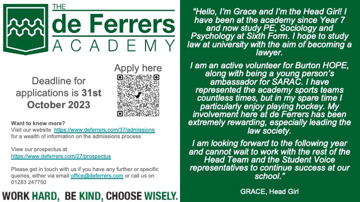 Welcome to The de Ferrers Academy