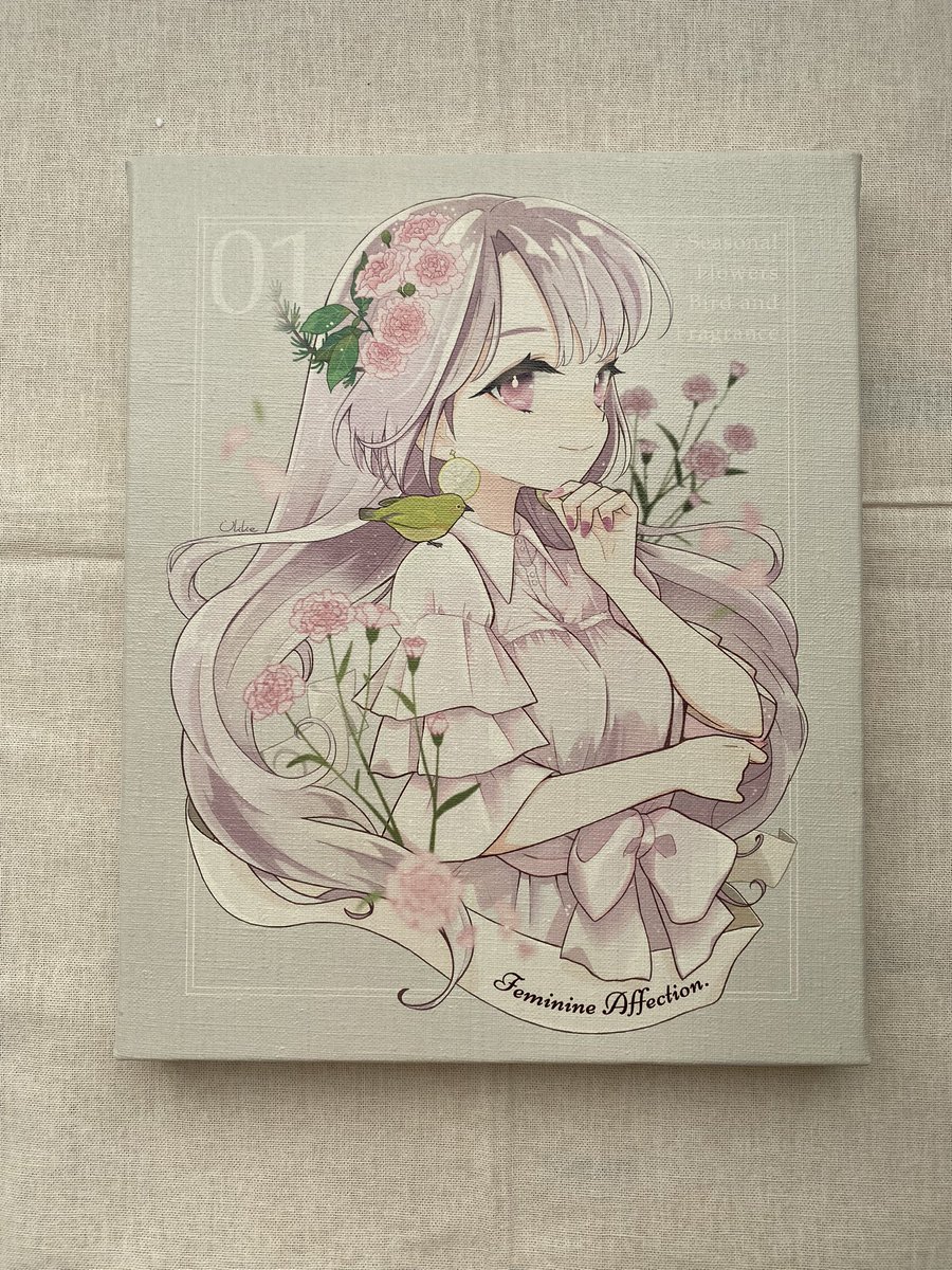 「搬出してしまうキャンバスですがBOOTHで通販する予定ですグループ展後になります」|うっけ🕊コミティア5/5 C01bのイラスト