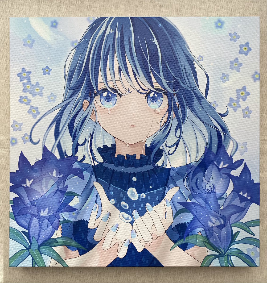 「搬出してしまうキャンバスですがBOOTHで通販する予定ですグループ展後になります」|うっけ🕊コミティア5/5 C01bのイラスト