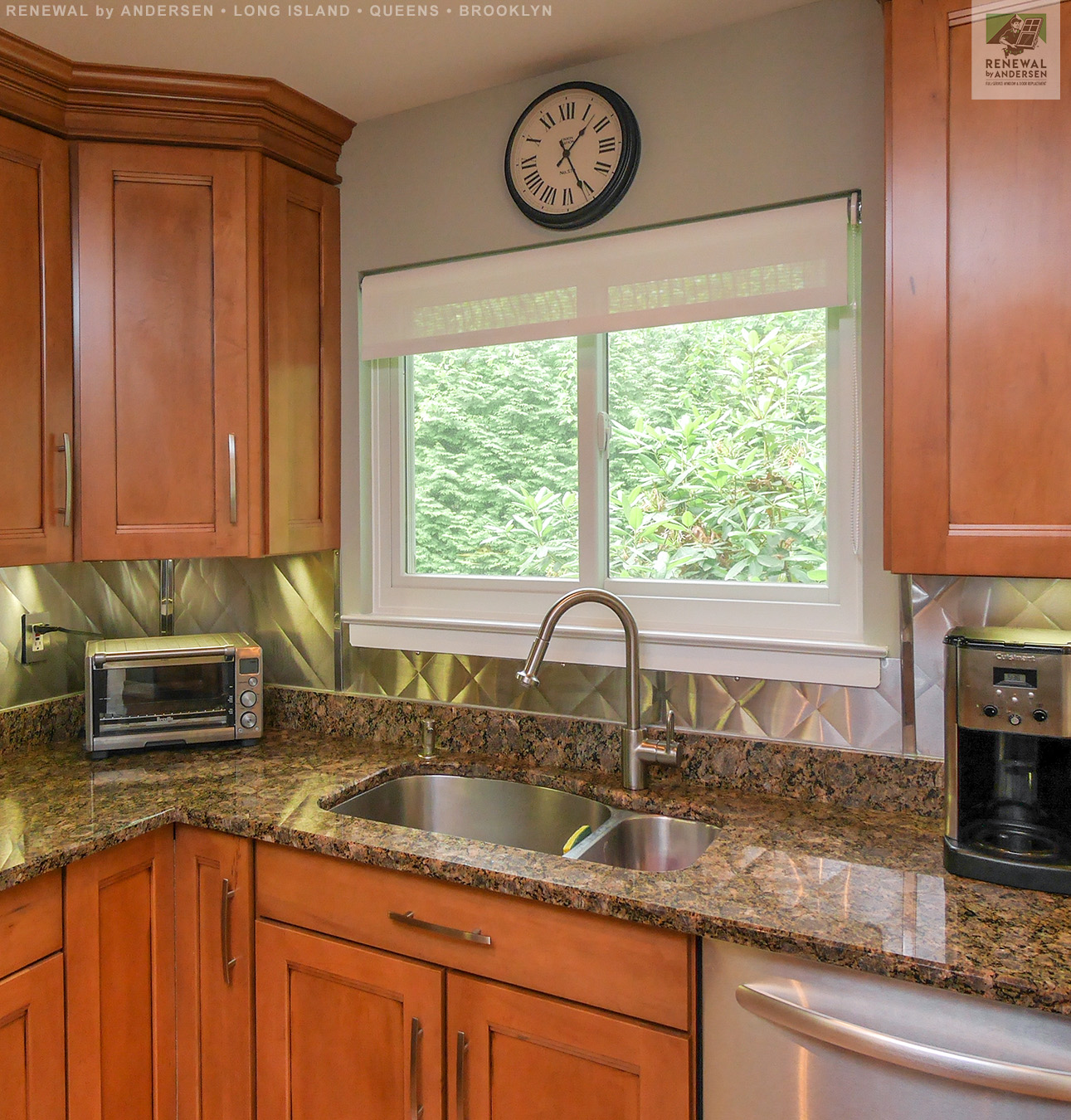 Box Out Window Behind Sink Space Behind Corner Sink, No Window