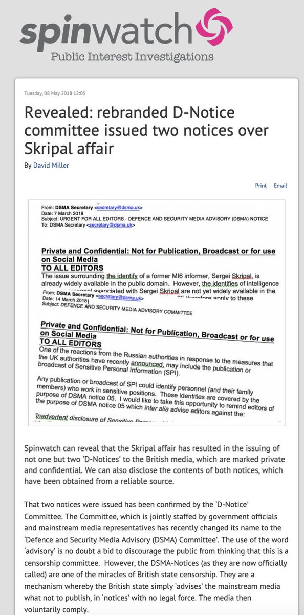 One reason why people are not aware about the continued existence of the 'D-Notice' Committee ...