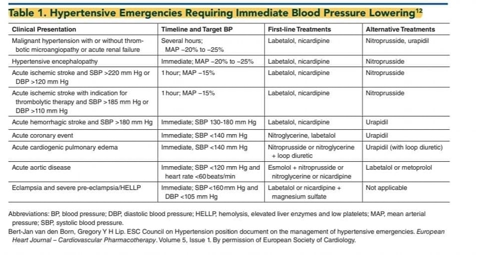 Hypertensive Emergencies: Guidelines and Best-Practice Recommendations ...