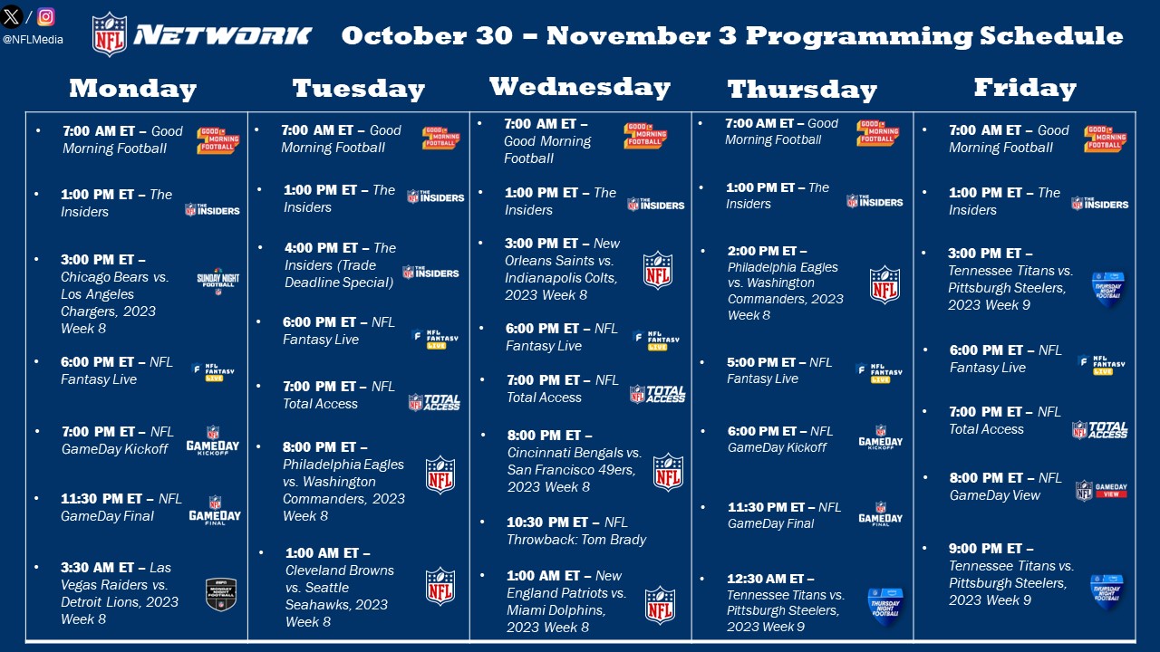 Printable Nfl Schedule Week 12 Detroit Lions Vs Indianapolis Colts